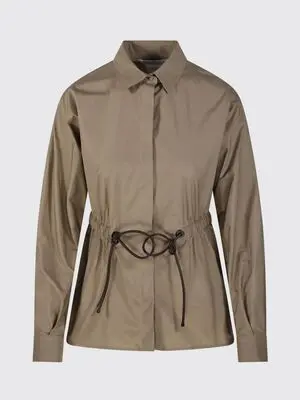 Max Mara Cotton Shirt With Drawstring Waist - Green