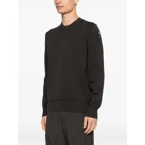 PARAJUMPERS Ribbed Crew Neck Sweatshirt With Logo Patch