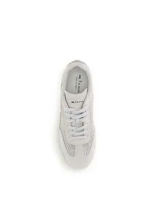 Kiton Perforated Suede Lace-up Sneakers - Gray