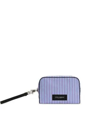Dolce & Gabbana Striped Tote Bag With Wrist Strap - Blue