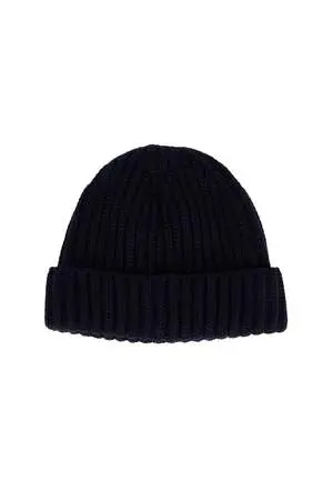 Prada Ribbed Knit Beanie With Logo Detail - Multicolor