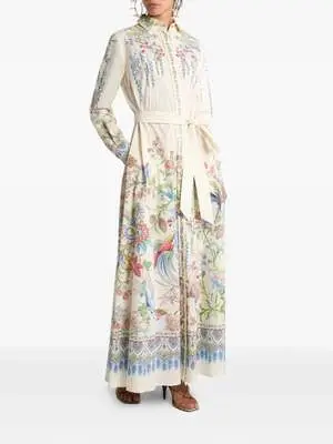 Etro Belted Maxi Shirt Dress - Multicolor