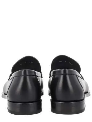 FERRAGAMO Gancini Leather Loafers - Black