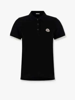 Moncler Cotton Polo Shirt With Logo Patch - Multicolor