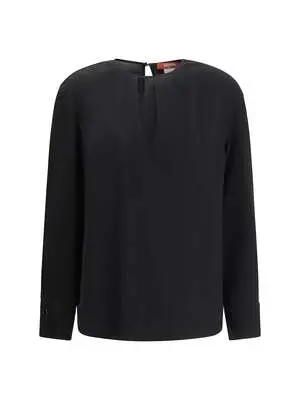 Max Mara Crewneck Blouse With Gold-tone Cufflinks