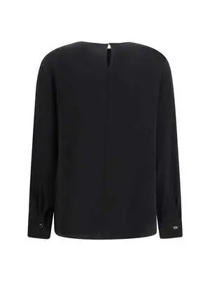 Max Mara Crewneck Blouse With Gold-tone Cufflinks