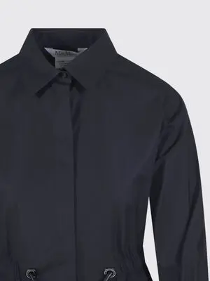 Max Mara Long Sleeve Shirt With Drawstring Waist - Black
