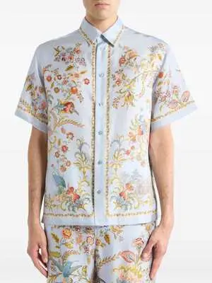 Etro Silk Shirt With Floral And Wildlife Print
