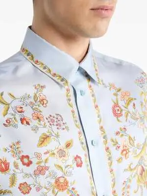 Etro Silk Shirt With Floral And Wildlife Print