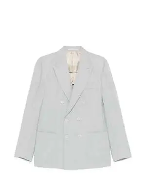 Eleventy Double-breasted Linen Suit - Blue