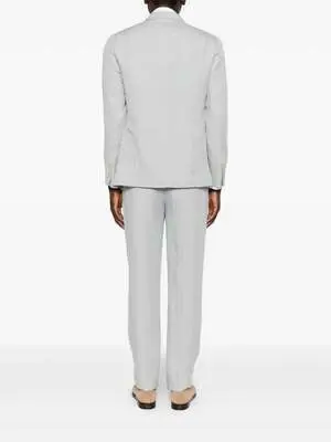 Eleventy Double-breasted Linen Suit - Blue
