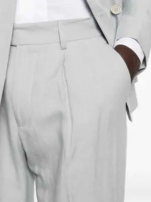 Eleventy Double-breasted Linen Suit - Blue