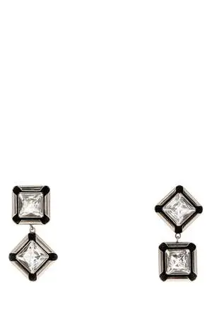 Givenchy Deconstructed Crystal Earrings - Silver