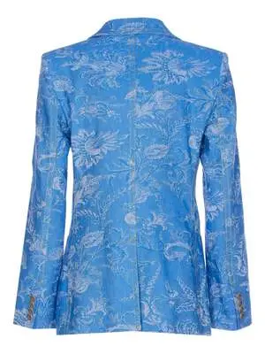 Etro Fitted Denim Jacket With Peak Lapels