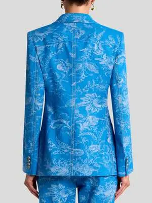 Etro Fitted Denim Jacket With Peak Lapels