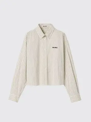 Miu Miu Striped Cotton Shirt - Cream