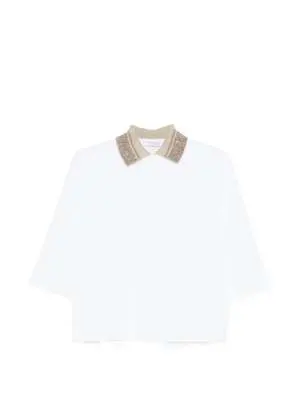 Brunello Cucinelli Embellished Collar Polo T-shirt