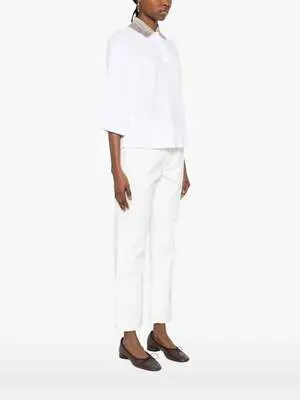 Brunello Cucinelli Embellished Collar Polo T-shirt