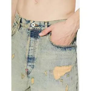 Kenzo Distressed Straight-leg Jeans - Brown