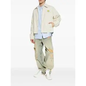 Kenzo Distressed Straight-leg Jeans - Brown