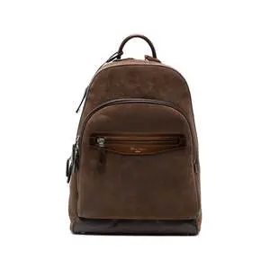 Santoni Suede Leather Backpack - Brown