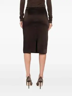 TOM FORD Silk Pencil Skirt - Brown