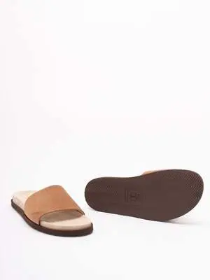 Brunello Cucinelli Leather Slides - Multicolor
