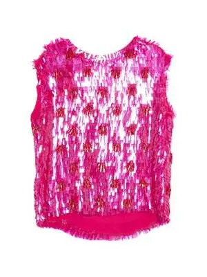Dries Van Noten Sleeveless Embellished Silk Top