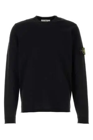 Stone Island Cotton Crew Neck Sweater - Black