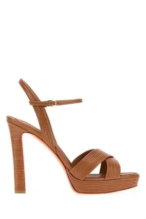Santoni Leather Laureen Sandals - Brown