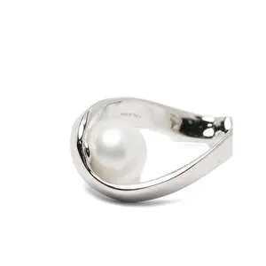Dries Van Noten Sculptural Hoop Earrings With Faux Pearl Detail