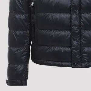 Moncler Padded Down Jacket With Stand Collar - Blue