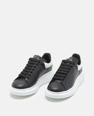 Alexander McQueen Larry Oversized Sneakers In Black Leather - Multicolor