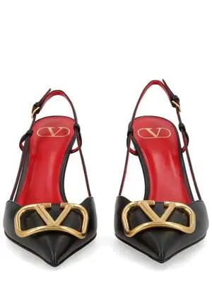 Valentino Garavani Vlogo Signature Slingback Heels - Black