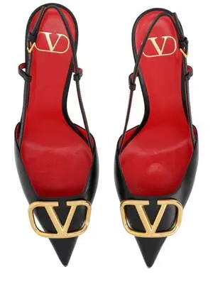 Valentino Garavani Vlogo Signature Slingback Heels - Black