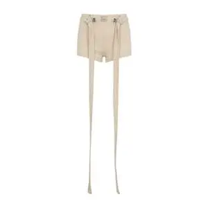 JEAN PAUL GAULTIER Ribbed Cotton Shorts With Buckled Waist Strap - Multicolor