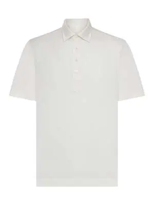 Zegna Silk And Cotton Knitted Polo Shirt - White