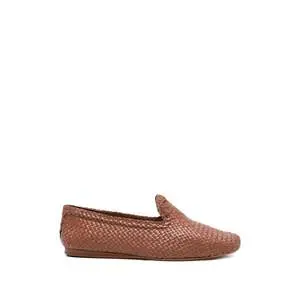 Dragon Diffusion Woven Leather Loafers - Brown