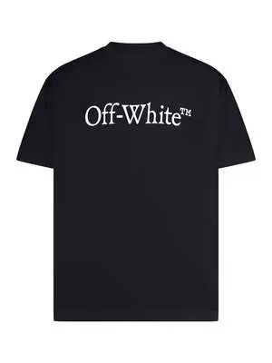 Off-White Crew Neck T-shirt With Print - Black