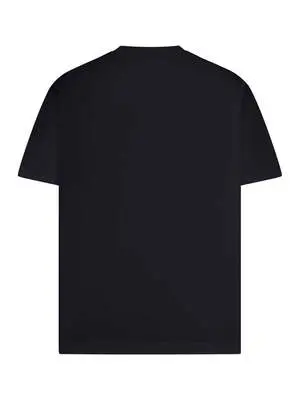 Off-White Crew Neck T-shirt With Print - Black