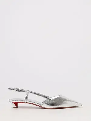 CHRISTIAN LOUBOUTIN Metallic Slingback Pumps - Silver