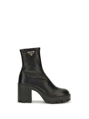Prada Leather Chelsea Boots - Black