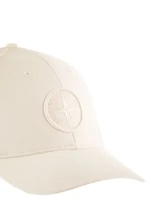Stone Island Embroidered Compass Logo Cap - Cream