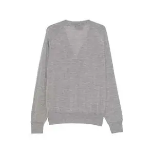 AMI Paris Grey V-neck Cardigan