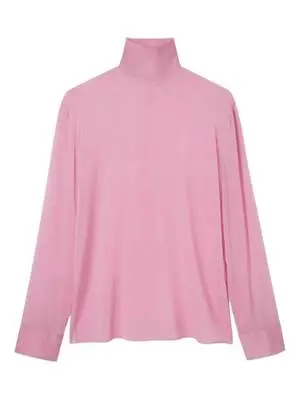 Gucci Silk Stretch Chiffon High Neck Top - Multicolor