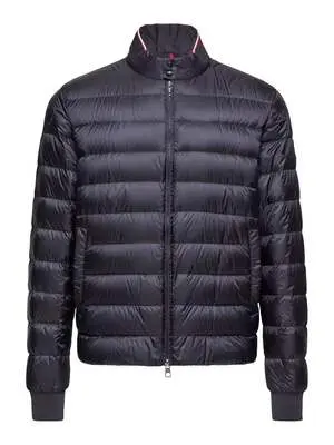 Moncler Rigel Short Down Jacket With Tricolor Trim - Blue