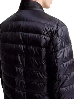Moncler Rigel Short Down Jacket With Tricolor Trim - Blue