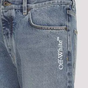 Off-White Slim Relaxed Jeans With Half Arrow Print - Blue