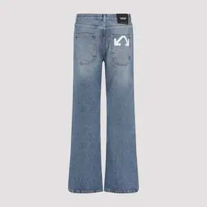 Off-White Slim Relaxed Jeans With Half Arrow Print - Blue