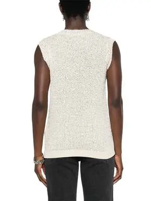 GOLDEN GOOSE Melyssa Sequin Knit Top - Cream